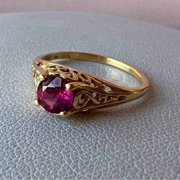 Kabana | Jewelry | Kabana Vintage 4k Yellow Gold Pink Tourmaline Ring ...